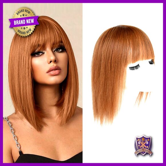 Accessories | Human Hair Topper Clip In Silk Base Bangs Fringe ...